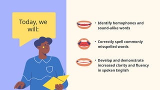 Homophones and Sound Alike Words Education Presentation in Purple ...