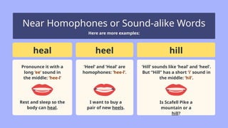 Homophones and Sound Alike Words Education Presentation in Purple ...