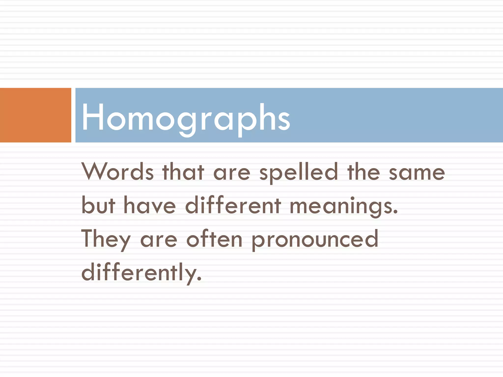 Homographs homophones and homonyms list in PDF. | PDF