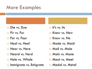 Homographs homophones and homonyms list in PDF. | PDF