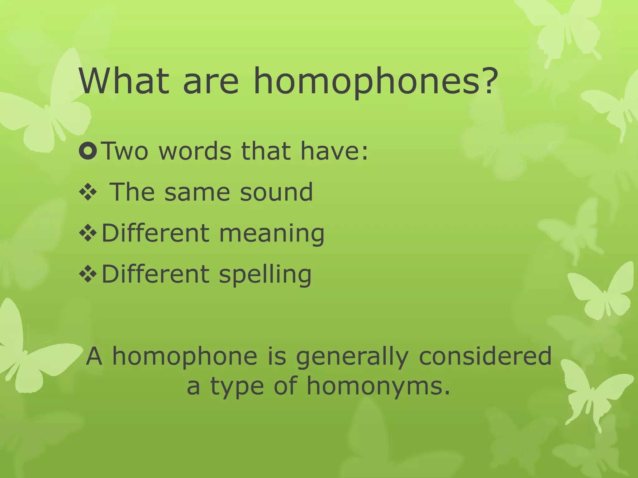 Homophones | PPTX