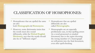 Homophones | PDF