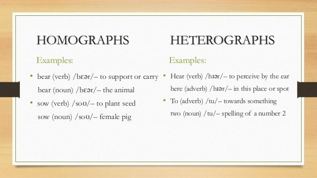 Homophones