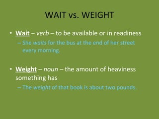 Homophones Powerpoint | PPT