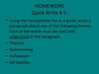Homophones Powerpoint | PPT