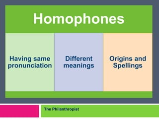 Homophones ppt | PPT