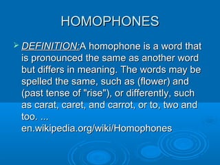 Homophones show | PPT
