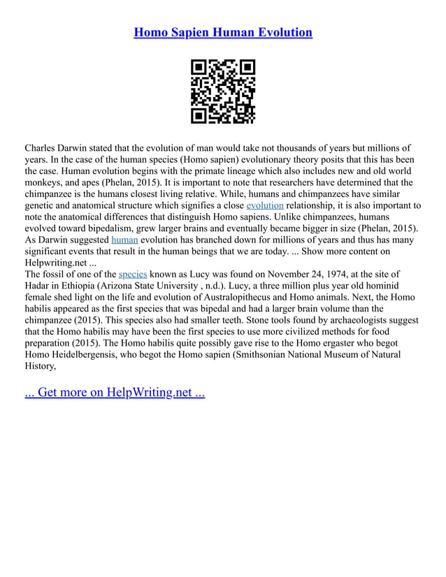 Homo Sapien Human Evolution | PDF