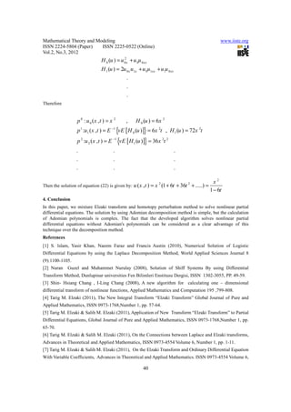 Homotopy perturbation and elzaki transform for solving nonlinear partial differential equations ...