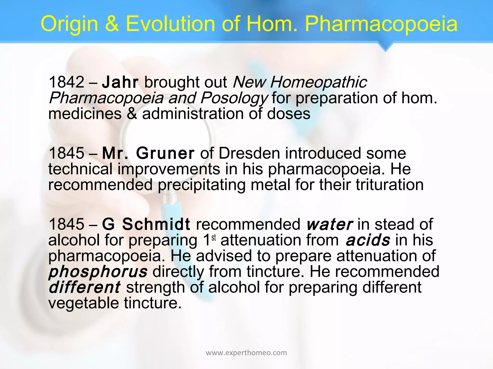 Homoeopathic Pharmacopoeia | PPT