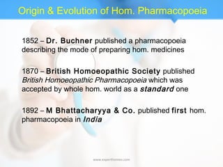 Homoeopathic Pharmacopoeia | PPT