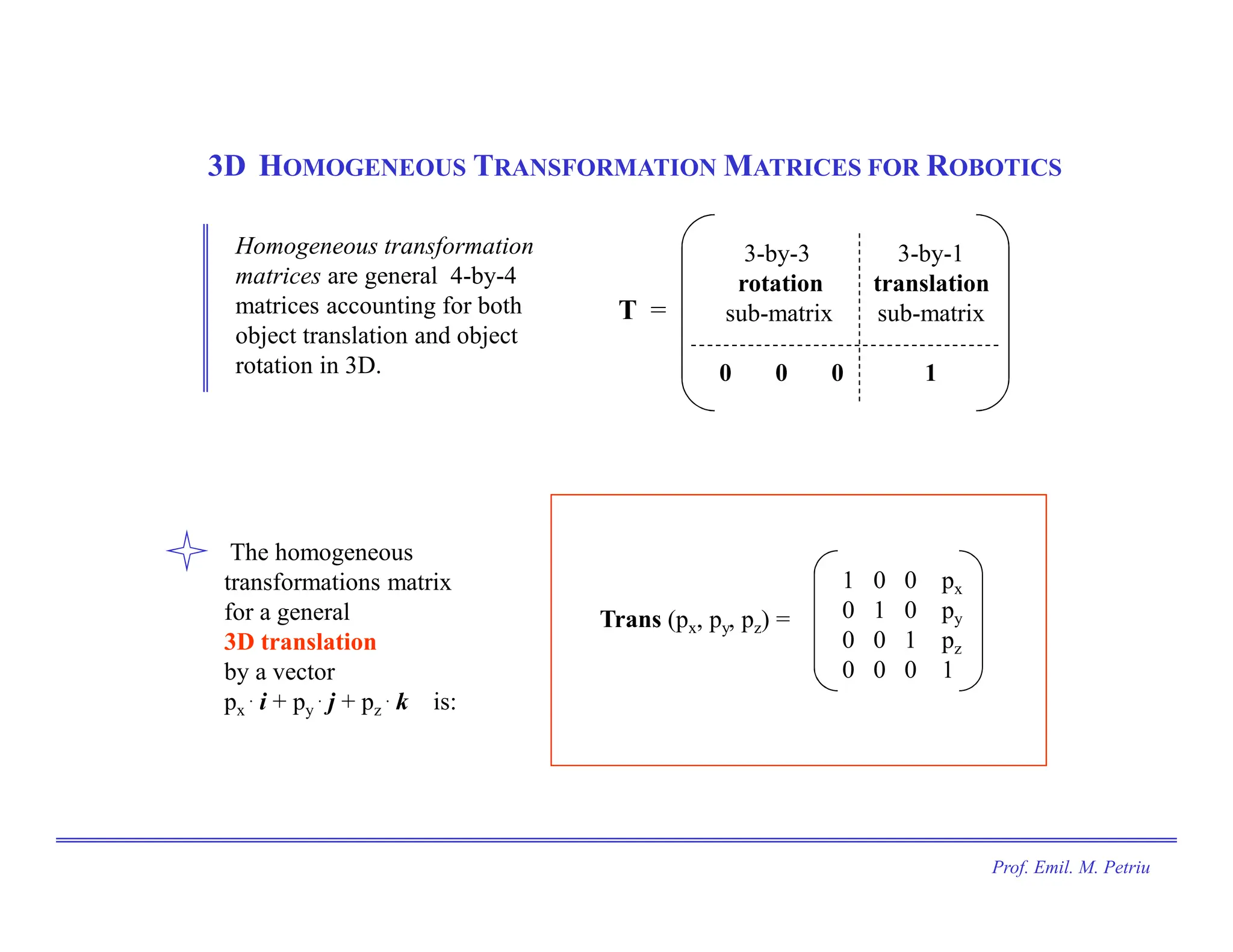 Homogrneous Transformation Matrix ppt presentation | PDF | 3-D Graphics | Computer Software and ...