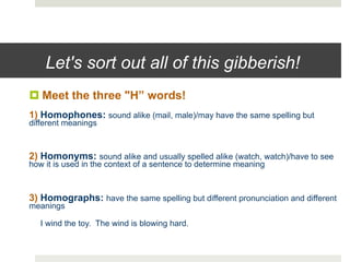 Homophones homographs & homonyms list with examples PDF | PDF | Musical ...