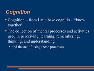 Overview and history of cognitive science | PPT