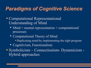 Overview and history of cognitive science | PPT | Artificial Intelligence | Technology & Computing