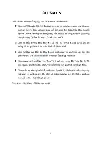 Khóa luận hóa hữu cơ. | PDF