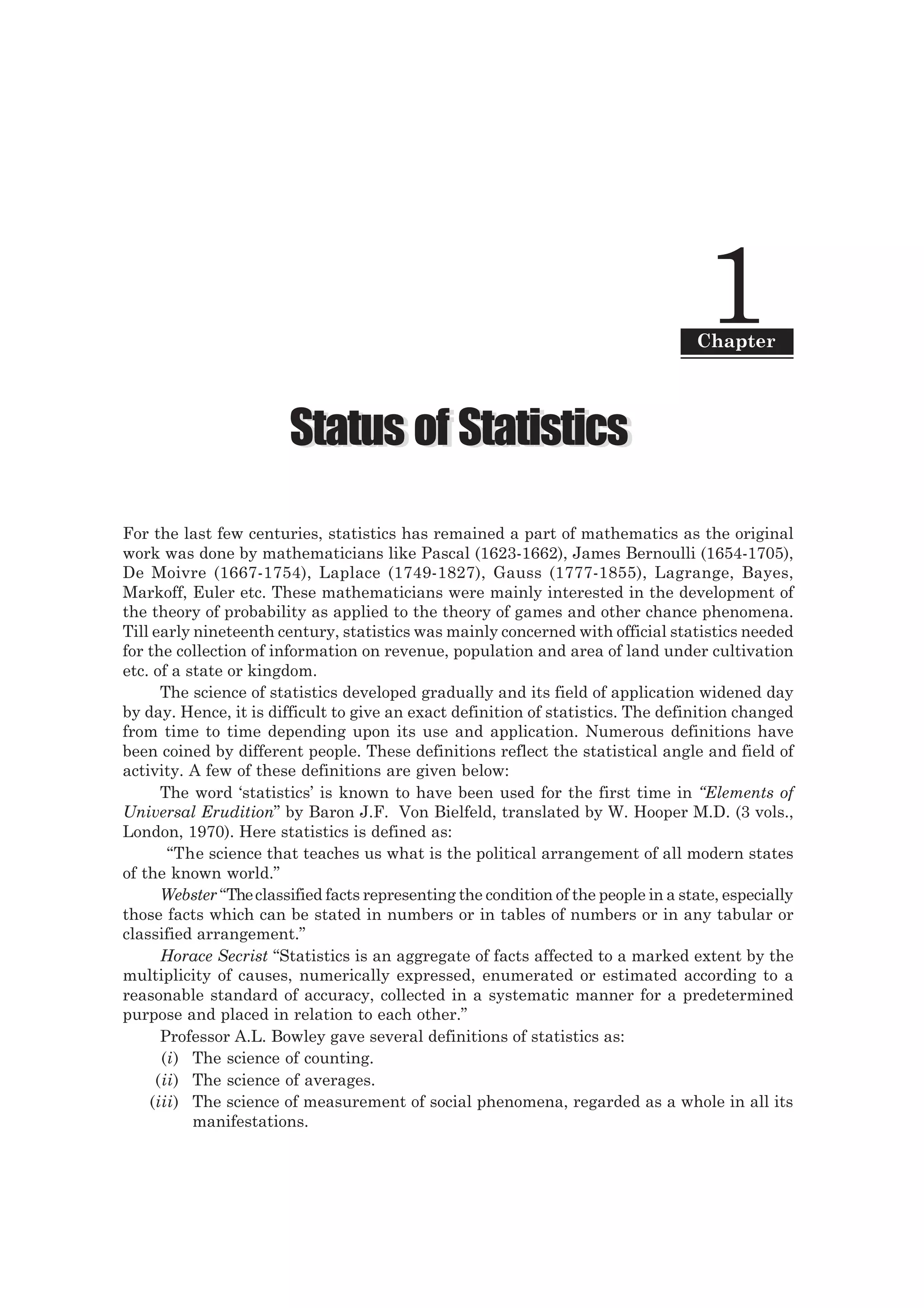 Status of Statistics | PDF