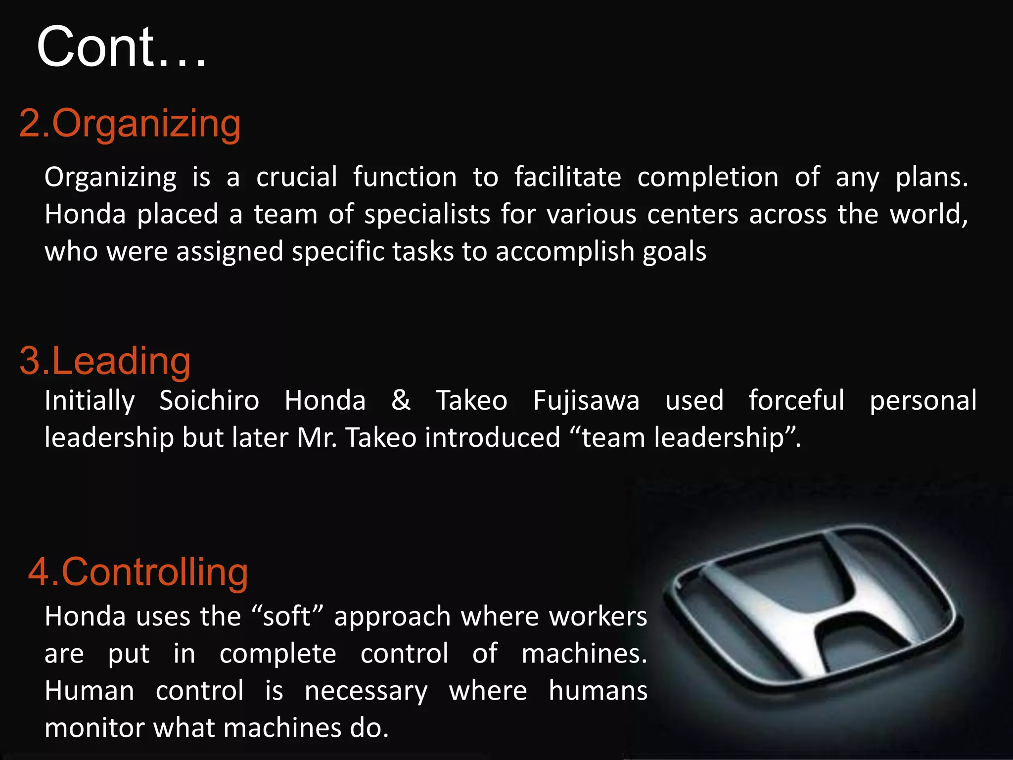 Honda-Management and Technical Aspects | PPTX