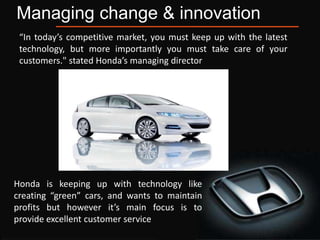 Honda-Management and Technical Aspects | PPTX