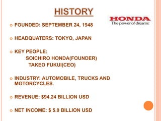 Honda company overview and history | PPTX