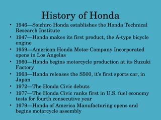 Honda Company Slideshow | PPT