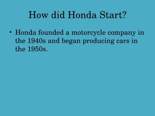 Honda Company Slideshow | PPT