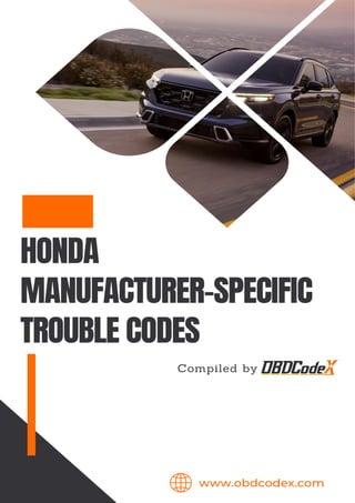 Honda Manufacturer-specific OBD2 Trouble Codes List - OBDCodex | PDF