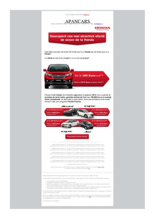 APAN CARS - Honda cea mai atractiva oferta de sezon | PDF