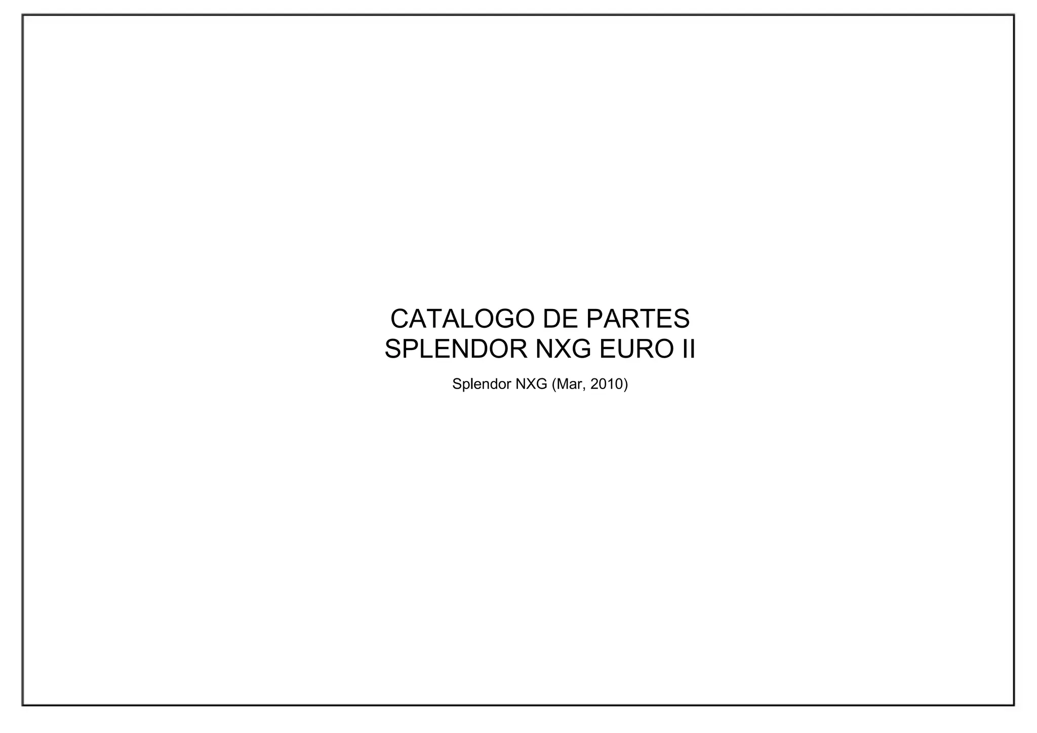 Honda splendor nxg euro ii - 2010 | PDF