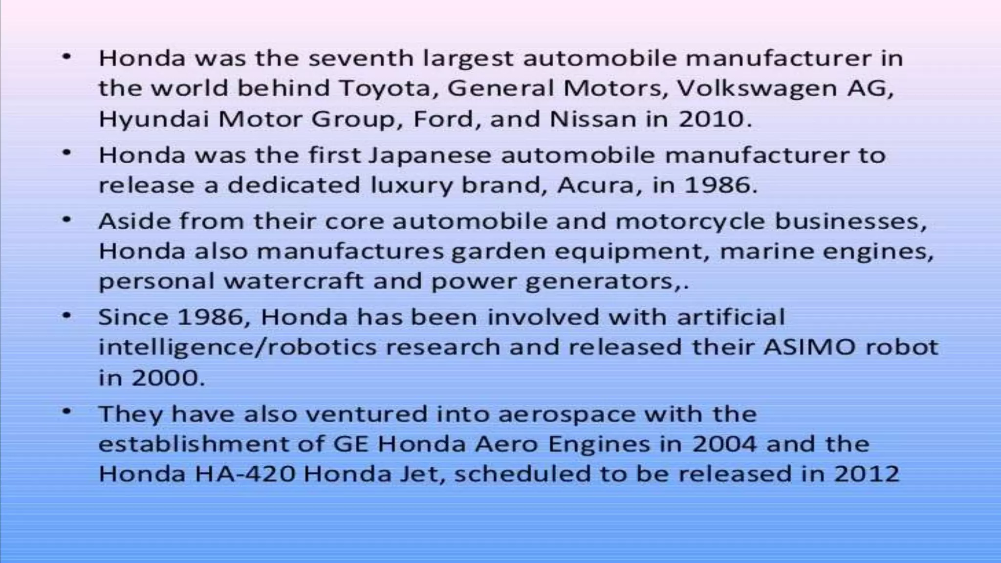Honda SWOT Analysis | PPTX | Automotive Industry | Industries