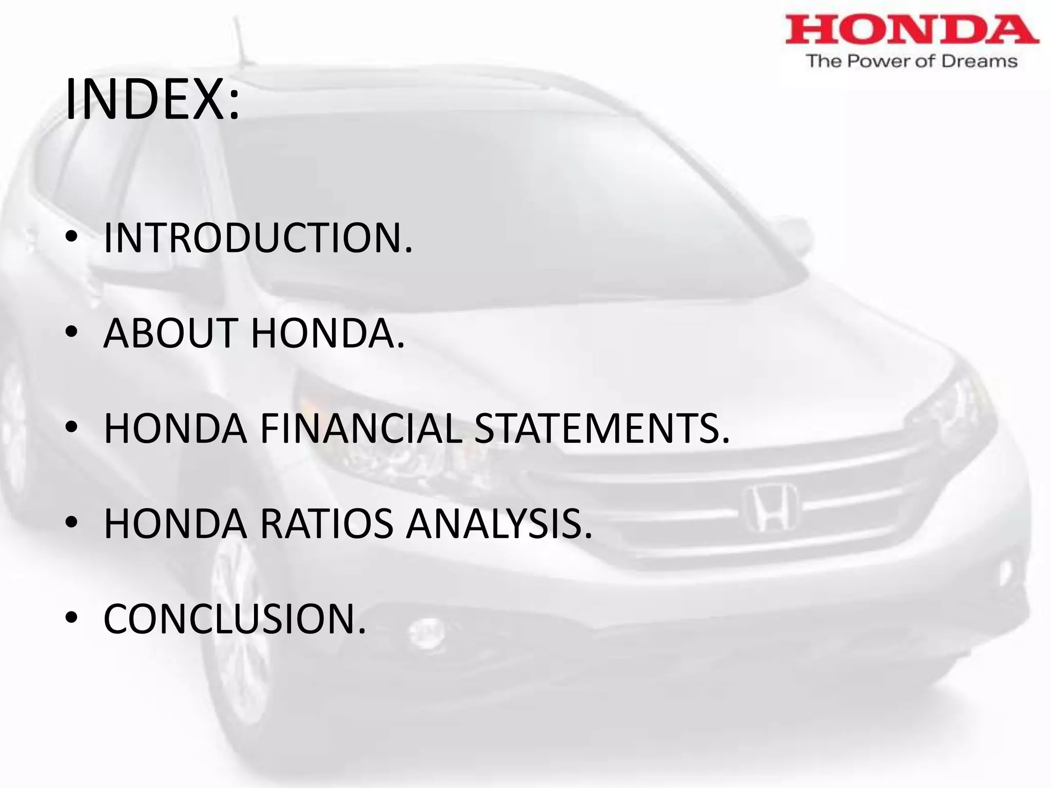 Honda analysis 2011 - 2012 | PPTX