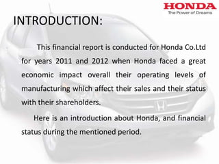 Honda analysis 2011 - 2012 | PPTX