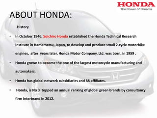 Honda analysis 2011 - 2012 | PPTX