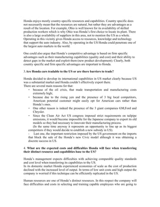 Honda - business case study | PDF