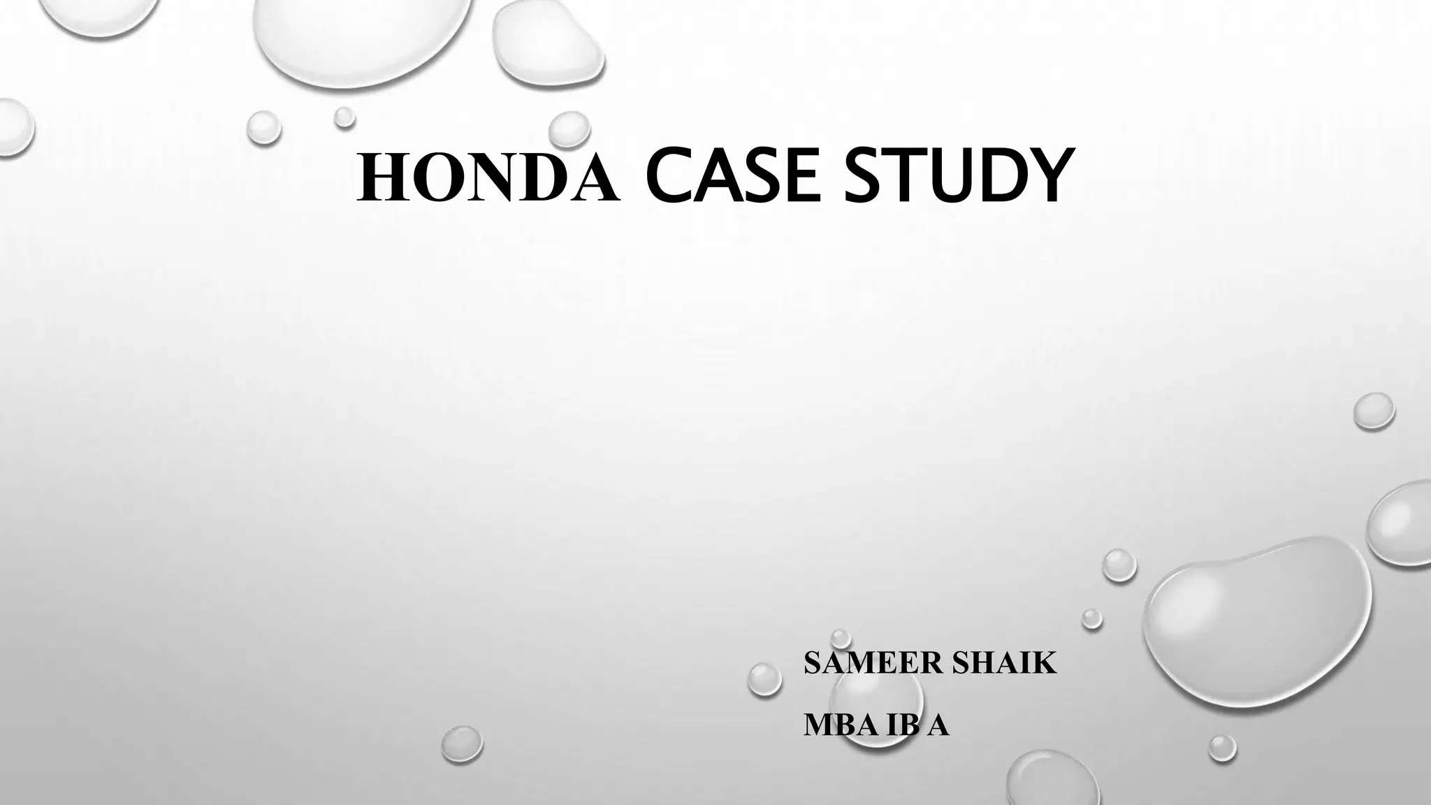 A case study on Honda | PPTX