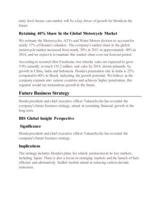 Honda Company Analysis Report | DOCX
