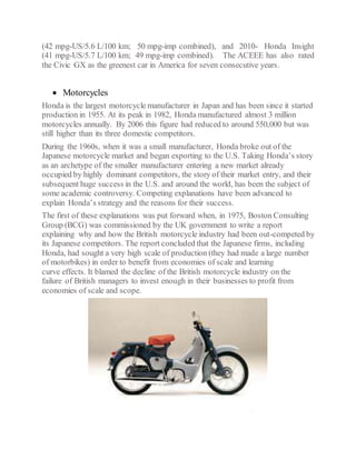 Honda Company Analysis Report | DOCX