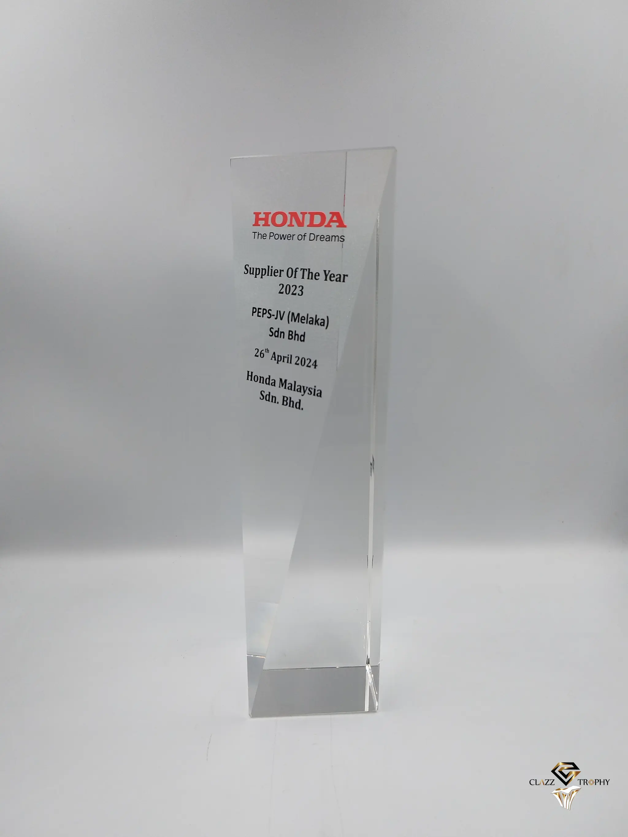 Honda Crystal Trophies at Clazz Trophy Malaysia | #1 Reliable Trophy ...