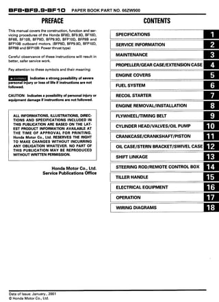 Honda marine outboard bfp8 b service repair manual | PDF