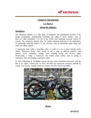 Honda motors project report | DOCX