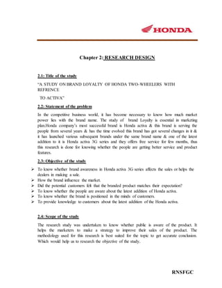 Honda motors project report | DOCX