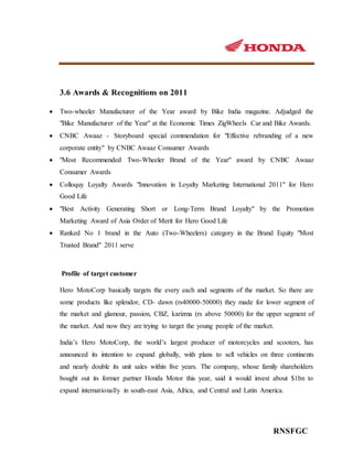 Honda motors project report | DOCX