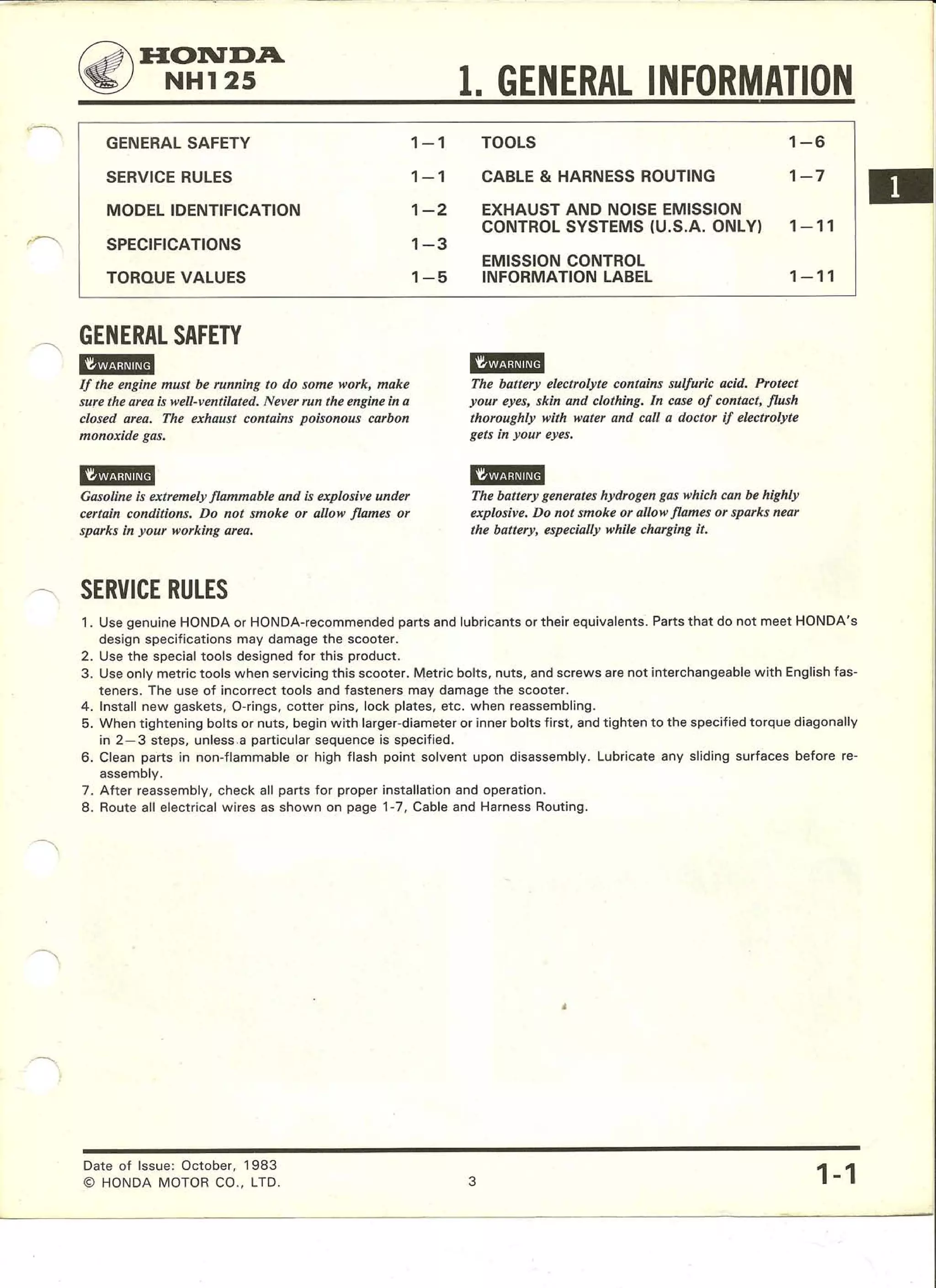 Honda nh125 service_manual | PDF