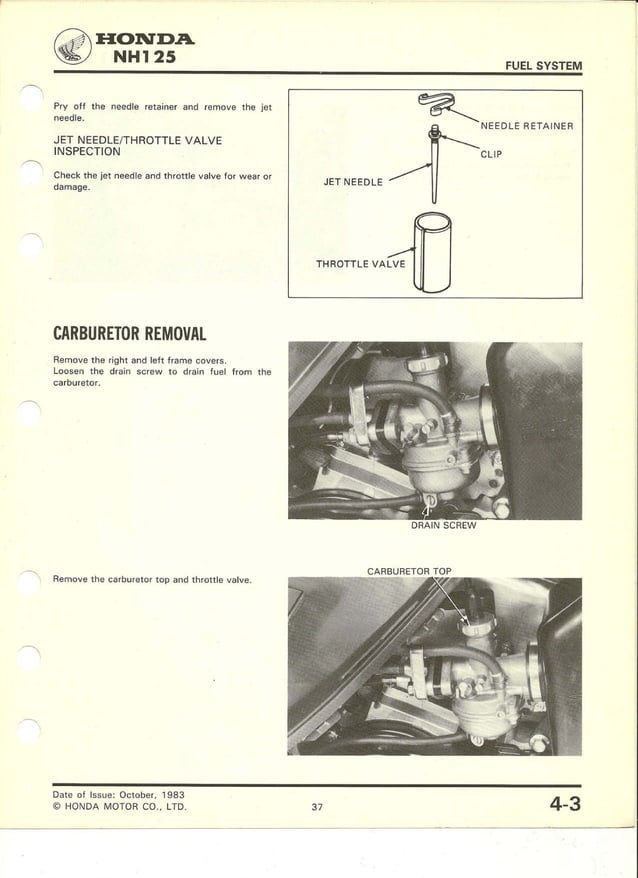 Honda nh125 service_manual | PDF