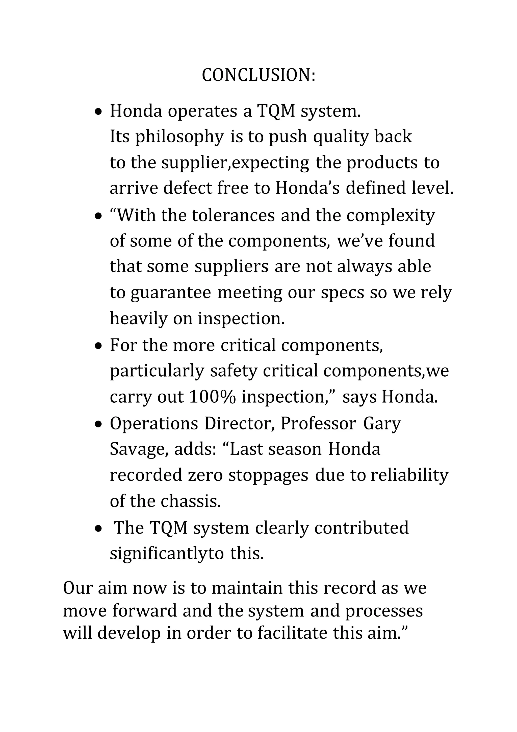 Honda operation management..ninad | DOCX