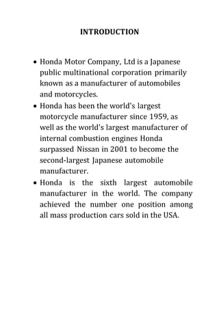 Honda operation management..ninad | DOCX