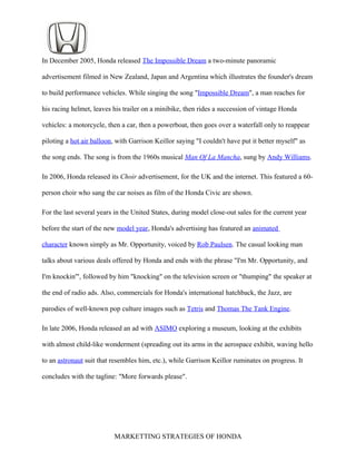 Honda project report | DOC