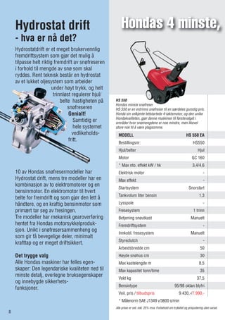 Honda snøfresere 2012-2013 fra Grim Maskinservice AS | PDF