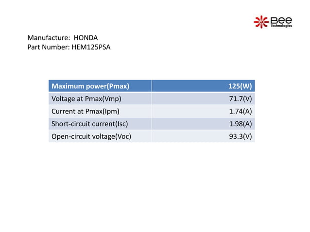 SPICE Model of Honda solar cell | PPTX