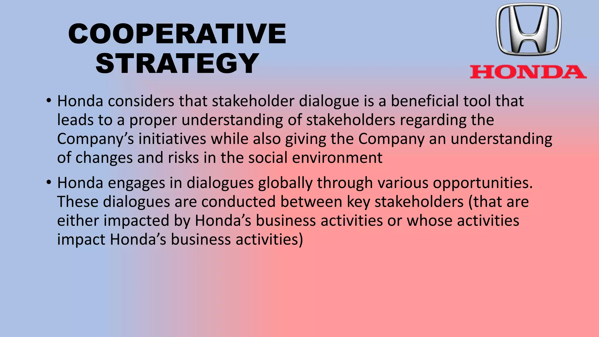 Honda's strategic management | PPTX